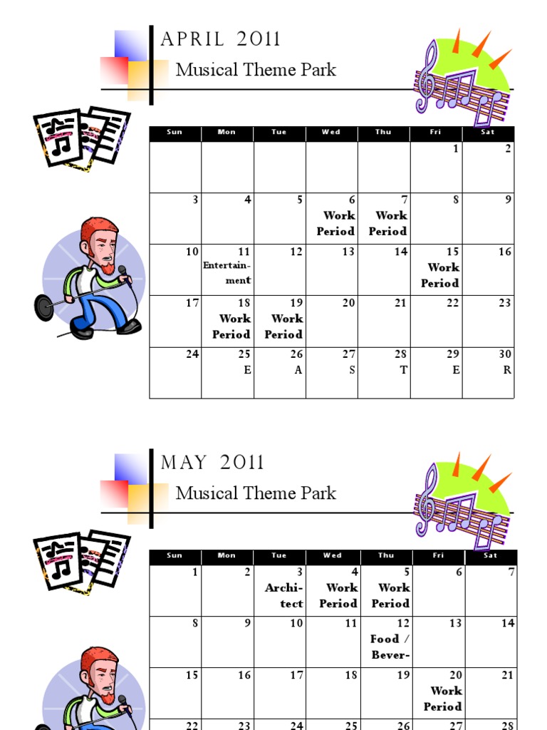 Musical Theme Park Schedule | PDF