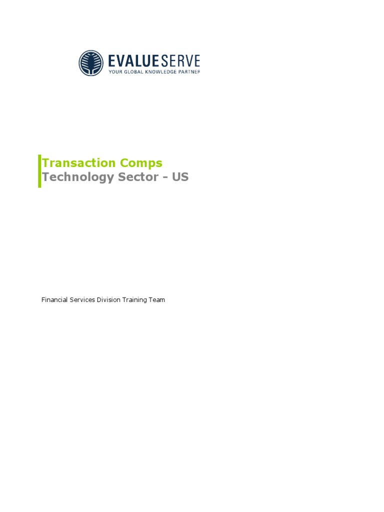US Tech Sector Transaction Comps Guide | PDF | Option (Finance) | Stocks