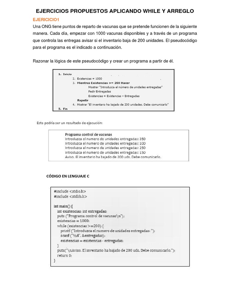 Ejercicio Con Arreglos | PDF