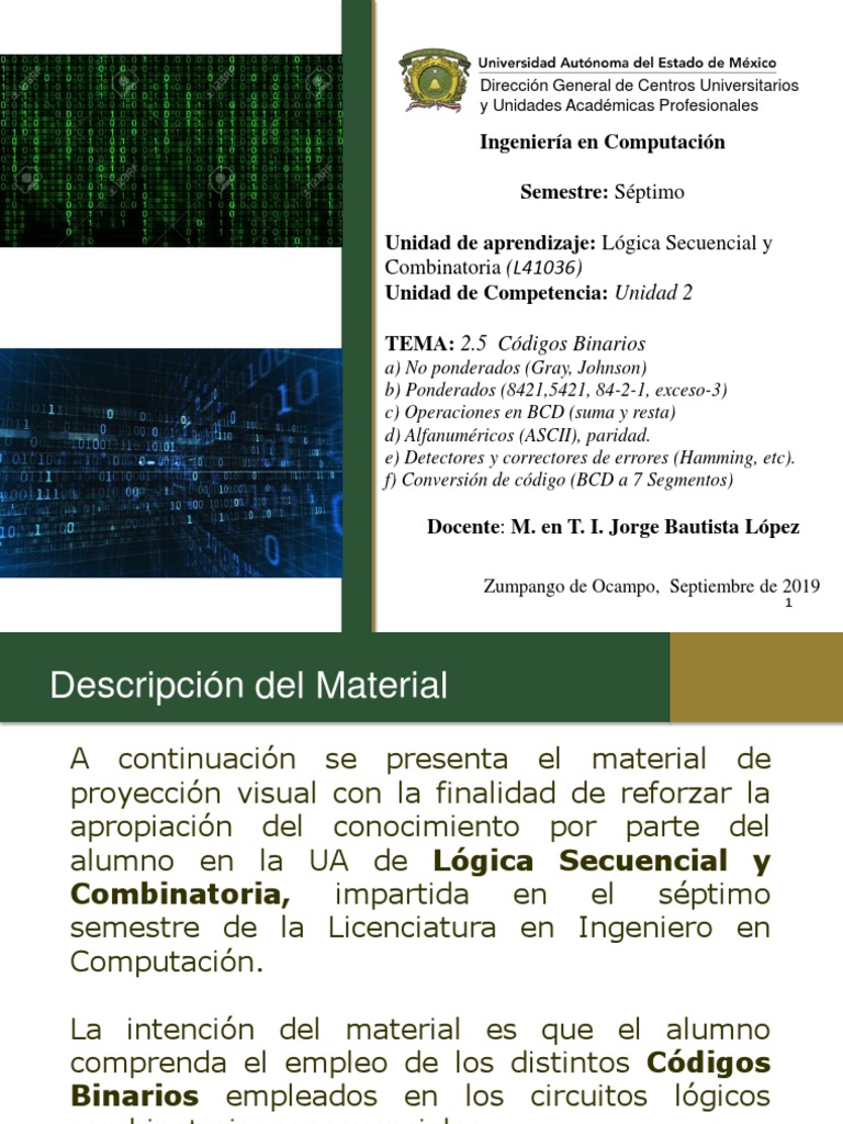 Códigos Binarios y BCD 5421 | PDF | Decimal codificado en binario | Poco