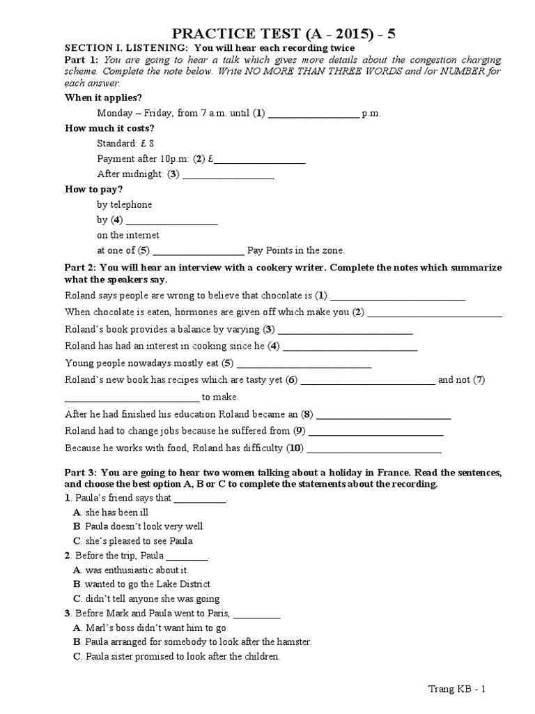 Practice Test 5 | PDF
