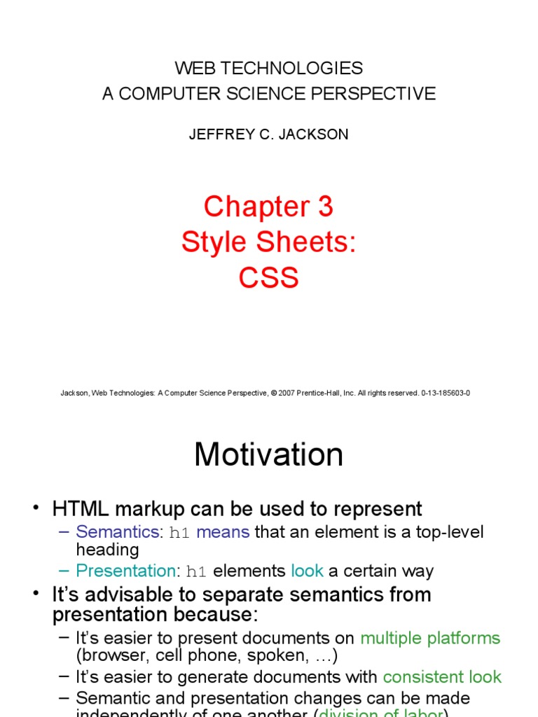 Style Sheets: CSS: Web Technologies A Computer Science Perspective ...