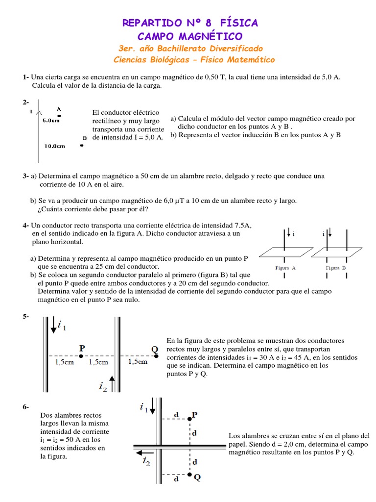Campo Magnético en Un Conductor Recto | PDF | Corriente eléctrica ...