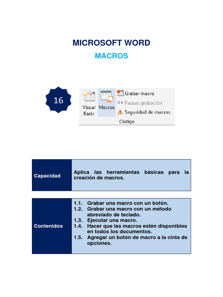 TEMA 16 Macros | Download grátis PDF | Macro (informática) | Microsoft Word