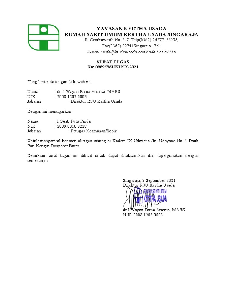 SURAT TUGAS Security | PDF