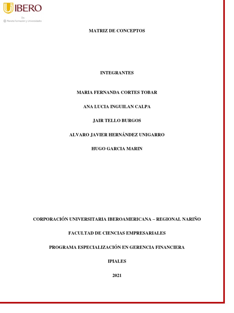 Actividad 6. Matriz de Conceptos | Descargar gratis PDF | Dinero | Bancos