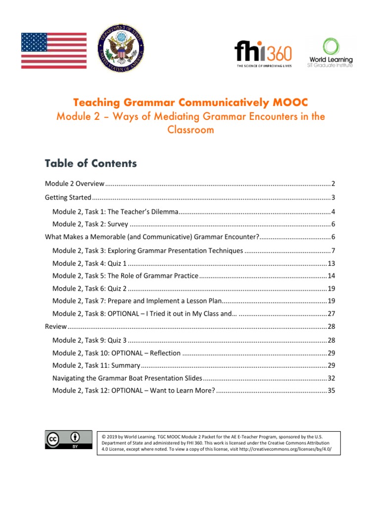 TGC MOOC Module 2 Packet 2020 | PDF | Teachers | Learning