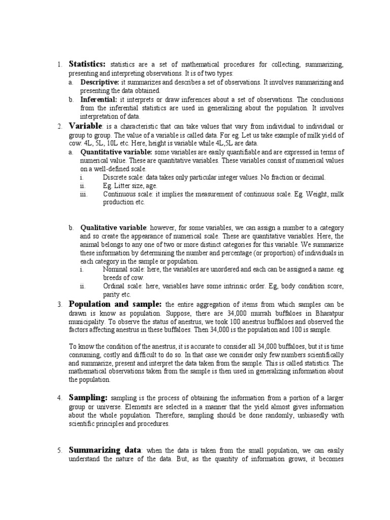 Basic Statistical Terms | PDF | Statistics | Mean