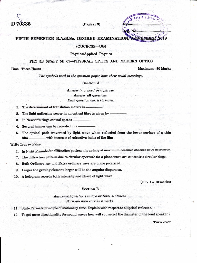 Physical Optics and Modern Optics | PDF | Optics | Diffraction
