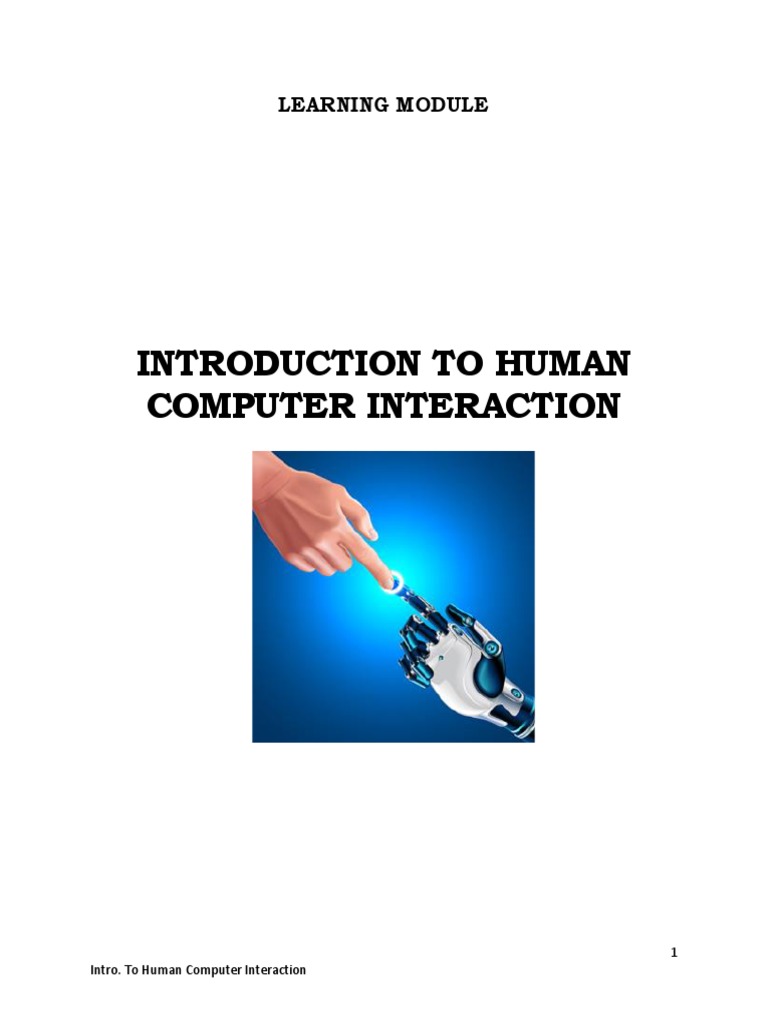 Learning Module Hci1. | PDF | Human–Computer Interaction | Usability