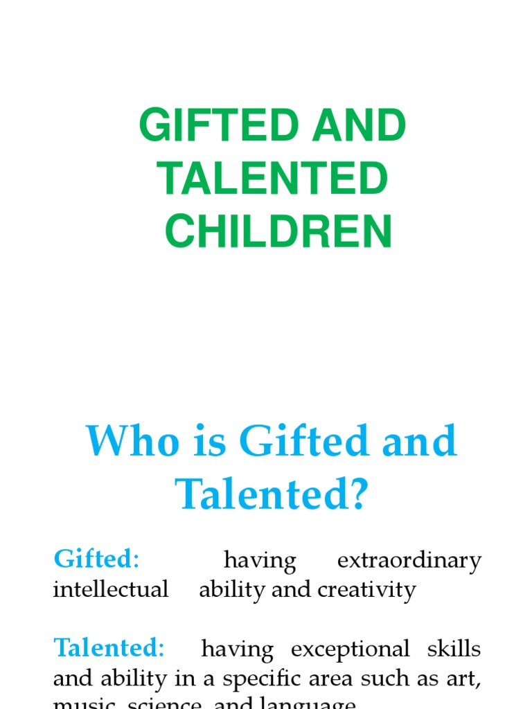 Understanding Gifted and Talented Children | PDF | Intellectual ...