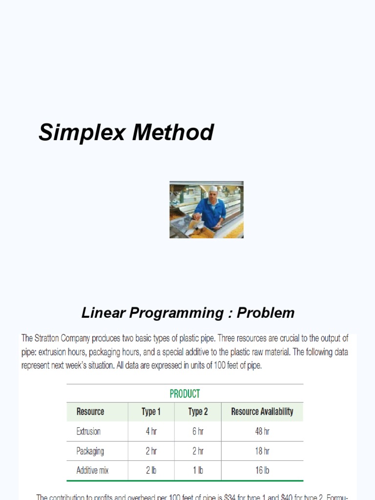 Lecture 9 Simplex Method Pdf Linear Programming Mathematical Optimization