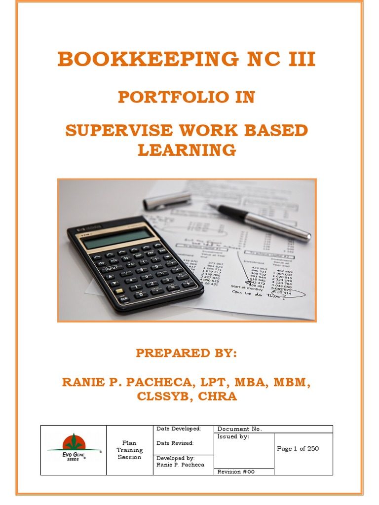 Supervise Work Based Learning - Bookkeeping NC III | PDF | Bookkeeping ...