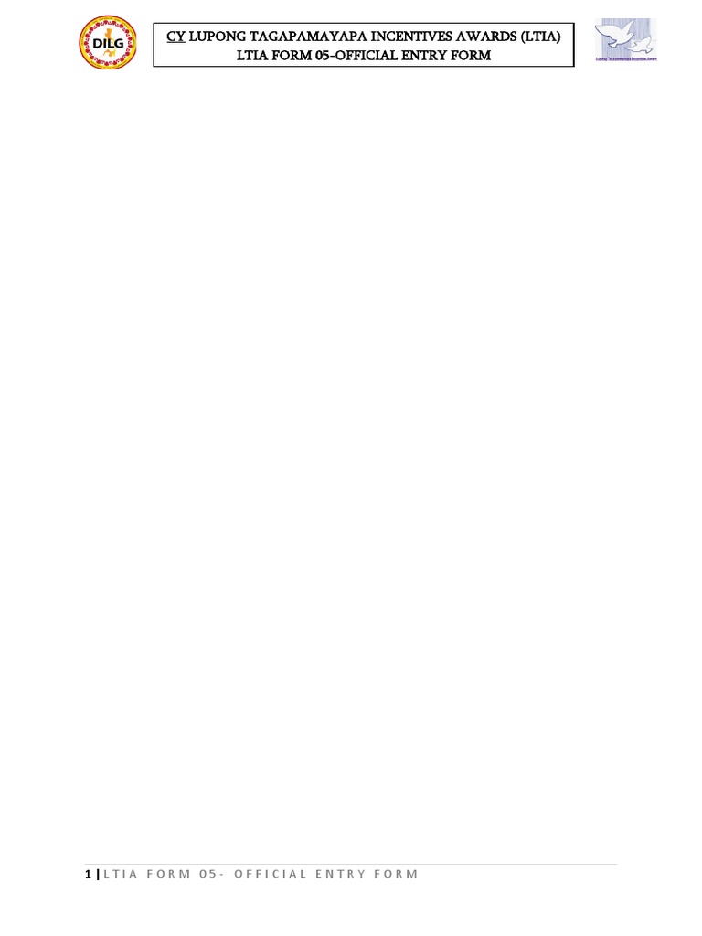 Cy Lupong Tagapamayapa Incentives Awards (Ltia) Ltia Form 05-Official ...
