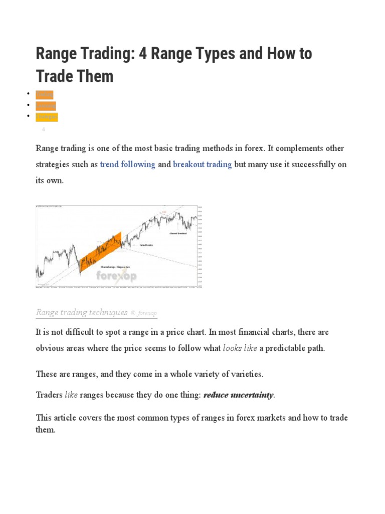 Range Trading - 4 Range Types and How To Trade Them | PDF | Market ...