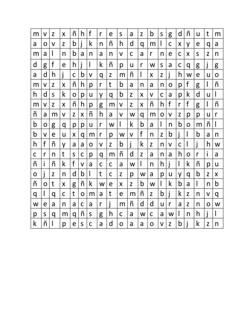 Sopa de Letras Alimentos Saludables | PDF