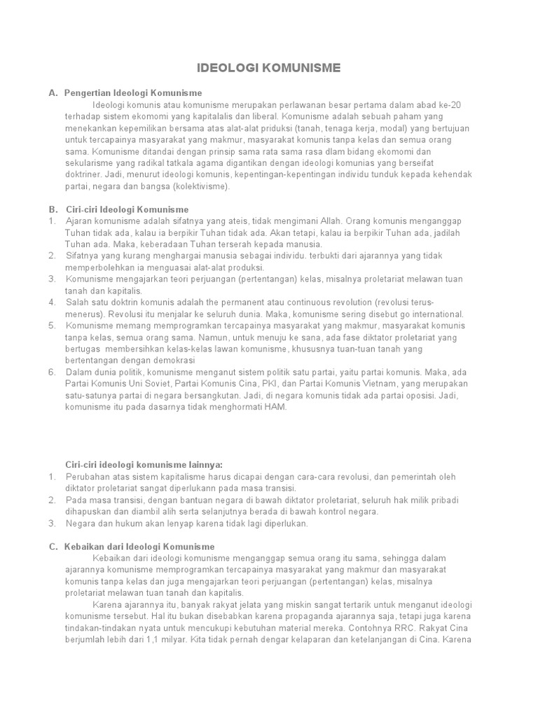 Ideologi Komunisme | PDF