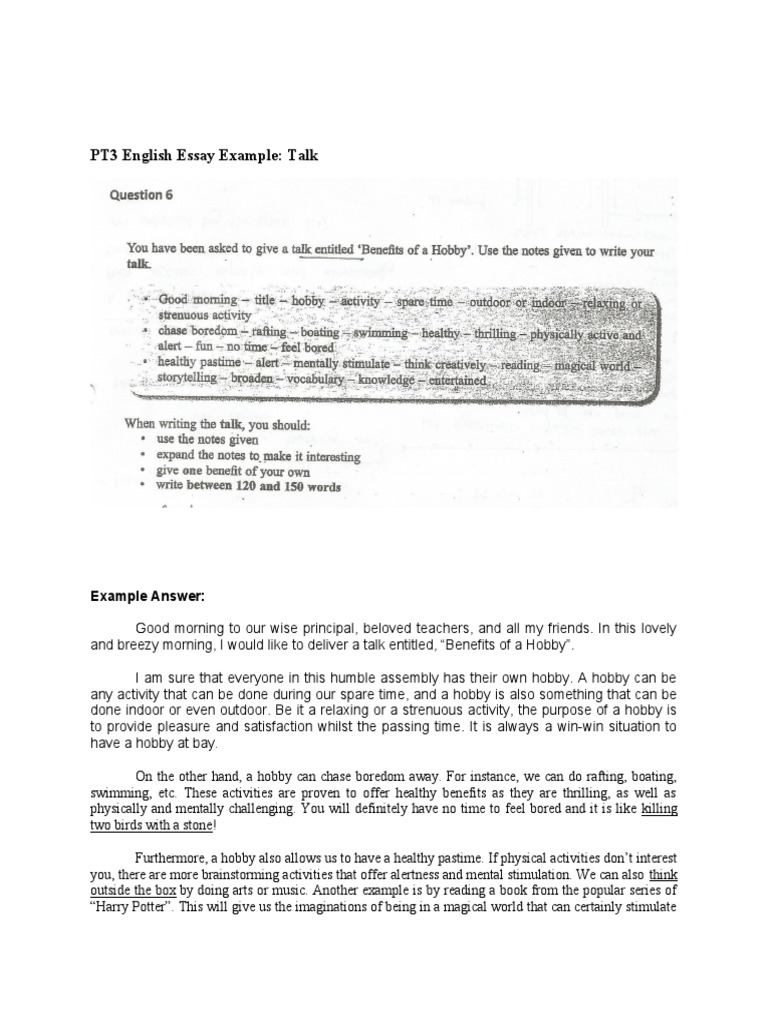 PT3 English Essay Example | PDF