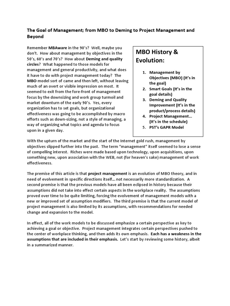 Mbo | PDF | Goal | Project Management