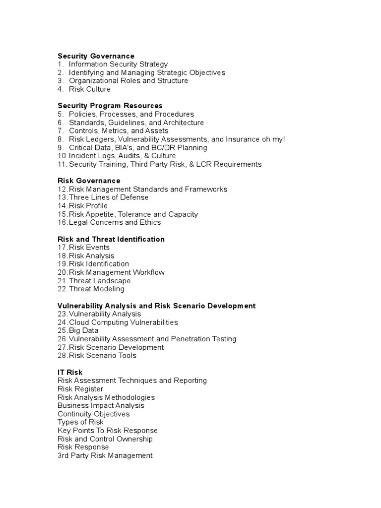 Security Governance | PDF | Information Security | Risk