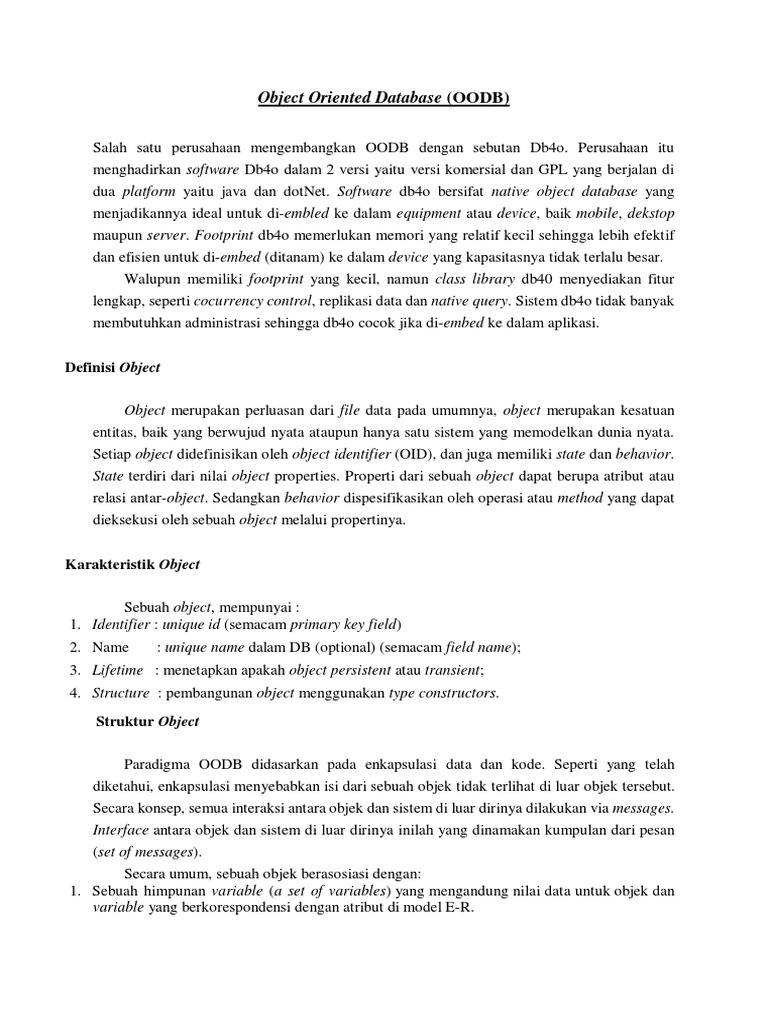 Object Oriented Database | PDF