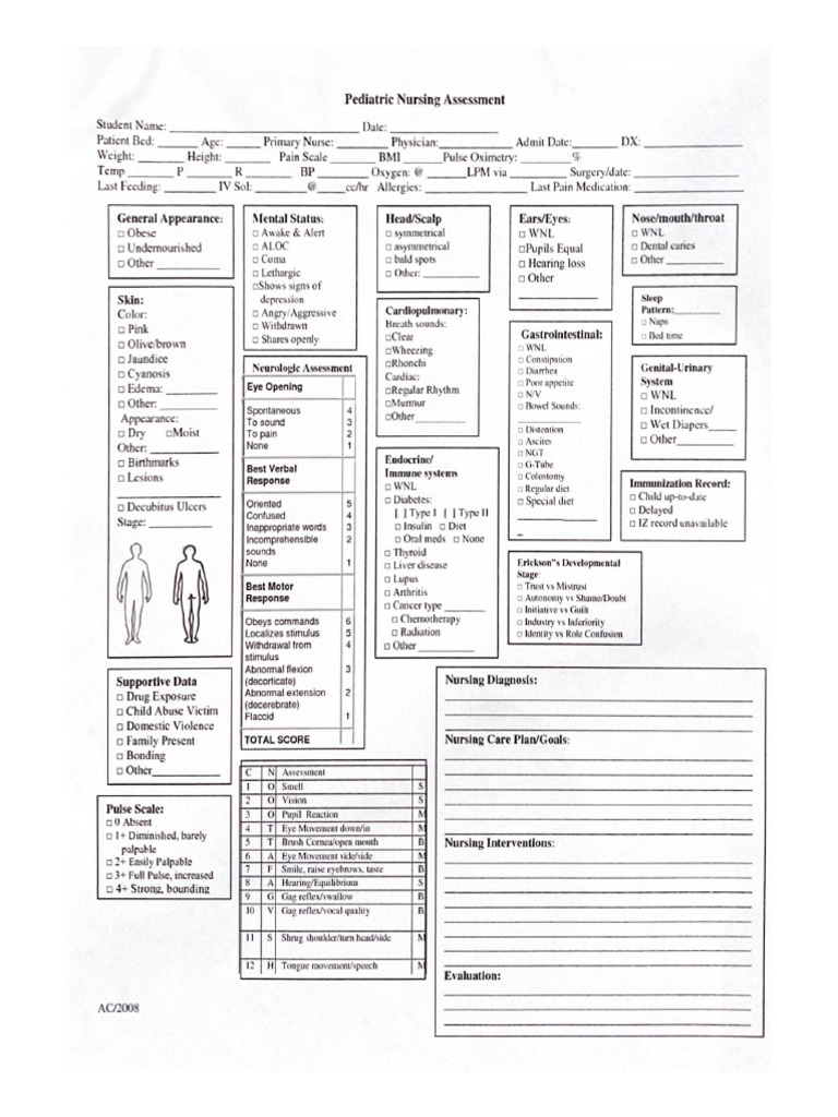 Pediatric Nursing Assessment | PDF