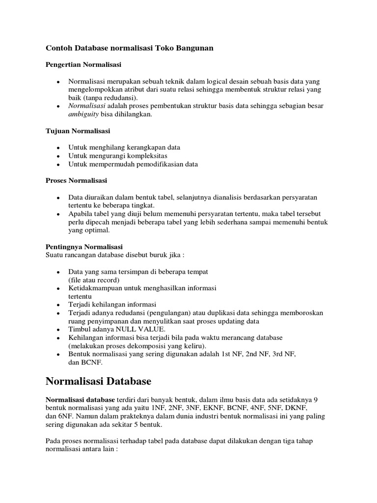 Normalisasi Database Toko | PDF
