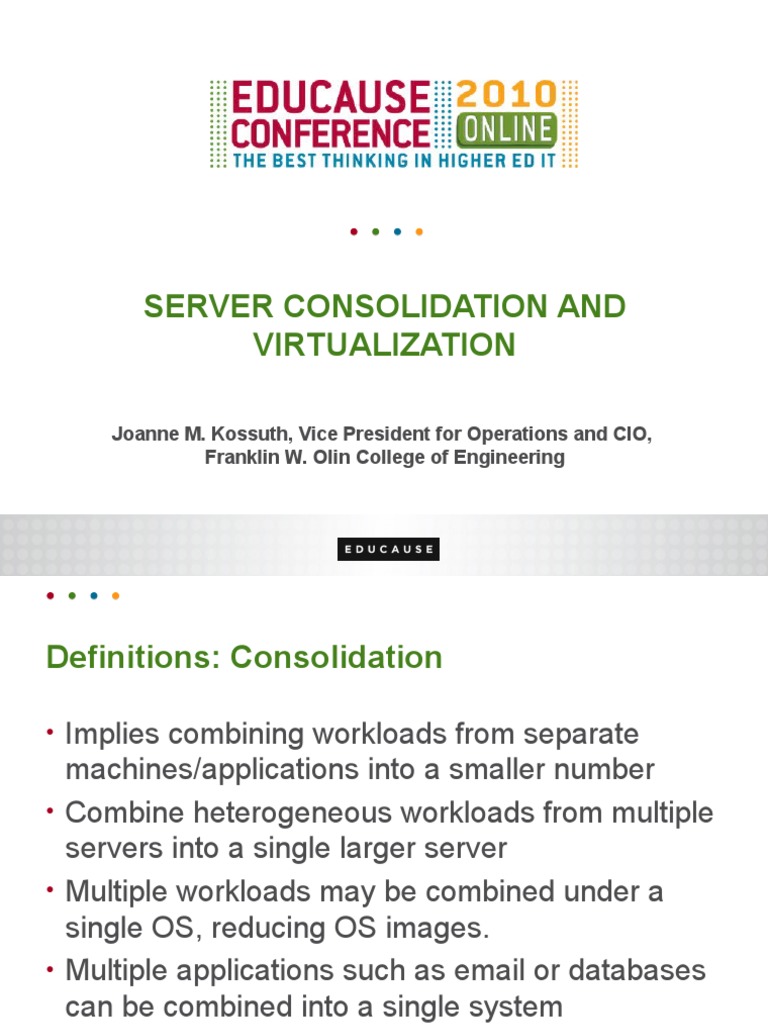 Server Consolidation and Virtualization Insights | PDF | Virtualization ...