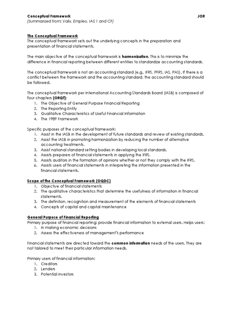 H01. Conceptual Framework and Financial Statements | PDF ...