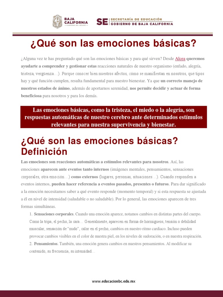 ¿Que Son Las Emociones Basicas | PDF | Las emociones | Trauma psicólogico