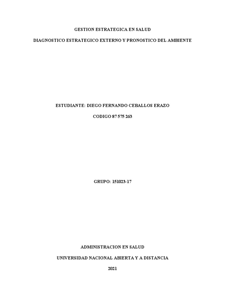 Gestion Estrategica en Salud Final | PDF