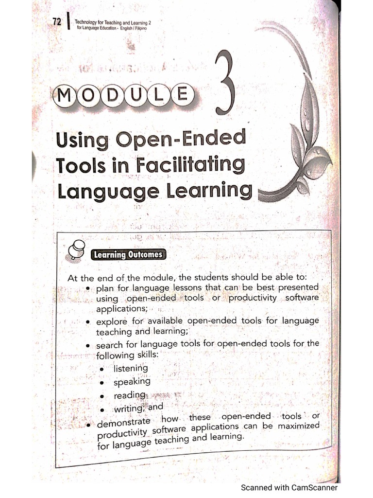 Module 3-Using Open-Ended Tools in Facilitating Language Learning | PDF