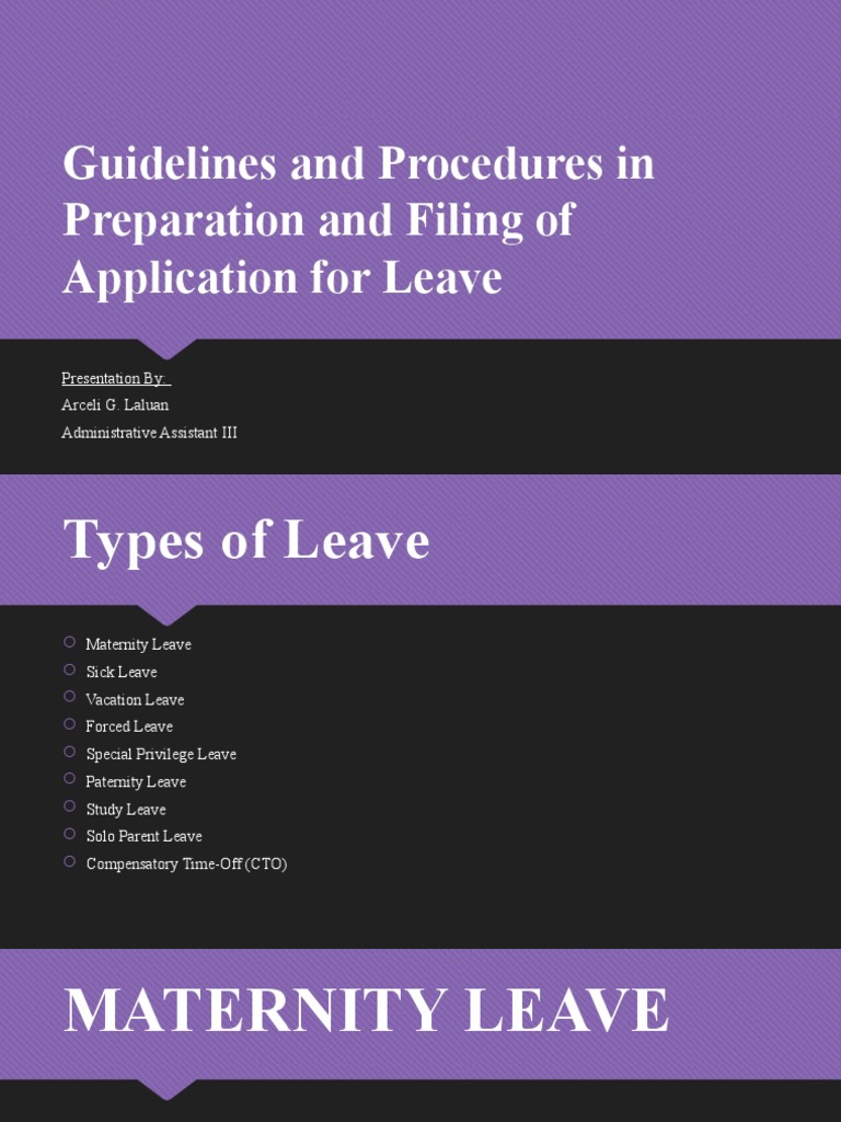 Presentation For Application For Leave Ara | PDF
