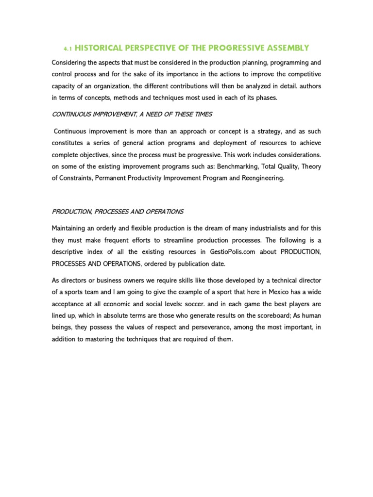 Historical Perspective of The Progressive Assembly | PDF | Inventory ...