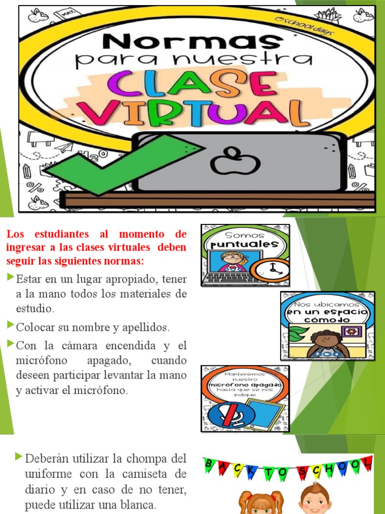 Normas de Las Clases Virtuales | PDF | Salón de clases