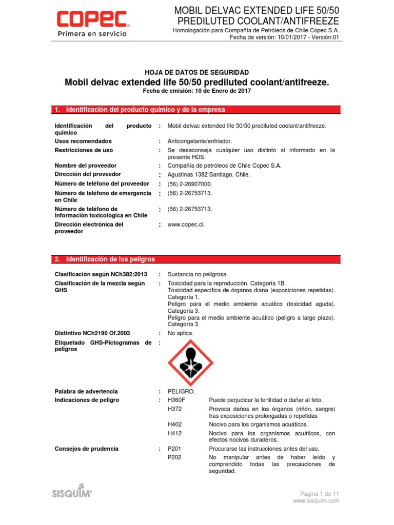 Docu-Prse-640.03-01-Mobil Delvac Extended Life 50.50 Prediluted Coolant ...