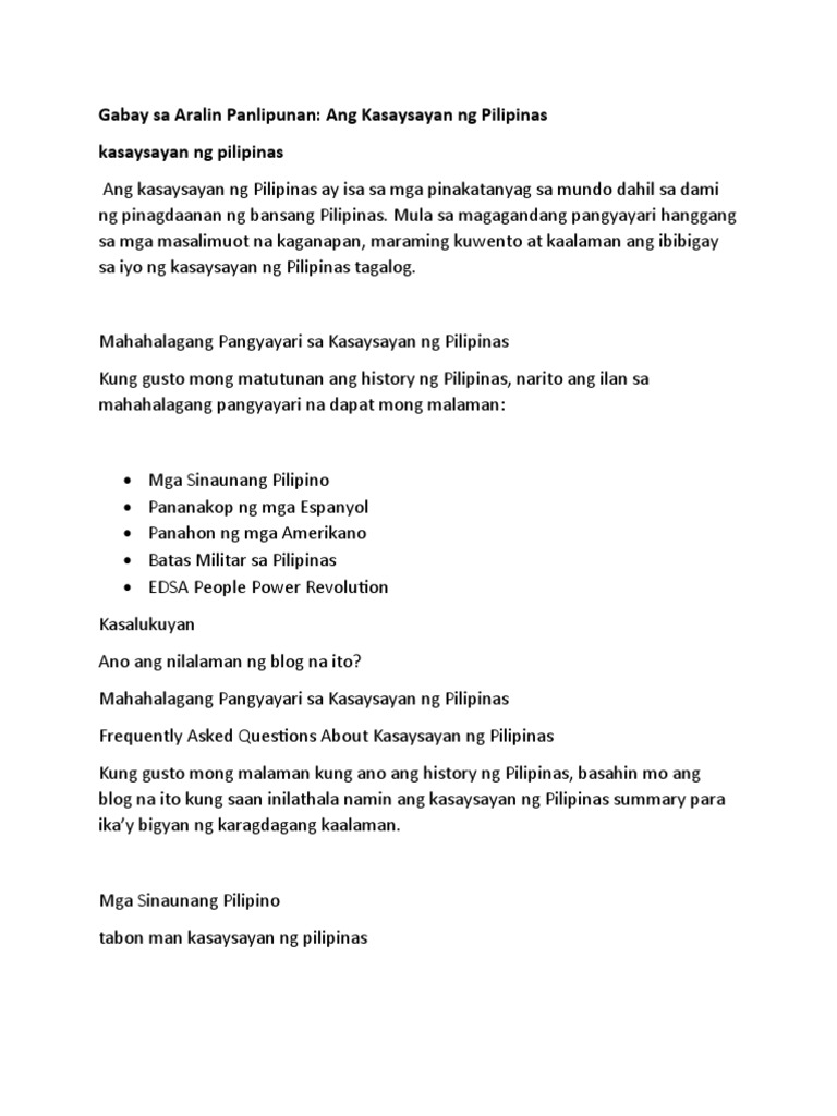 Kasaysayan NG Pilipinas | PDF