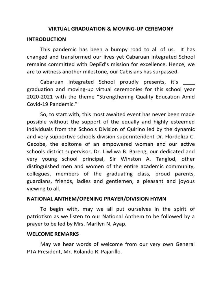 Virtual Graduation & Moving-Up Ceremony | PDF