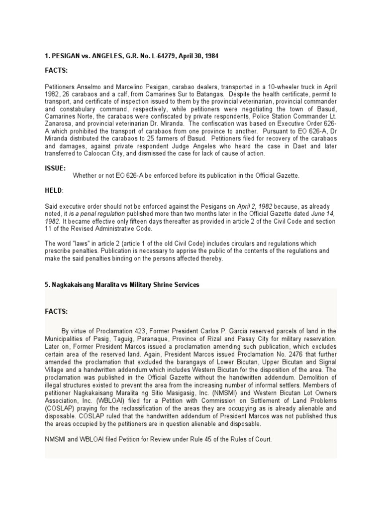 Civ Rev 1 - Case Digest | PDF | Mandamus | Common Law