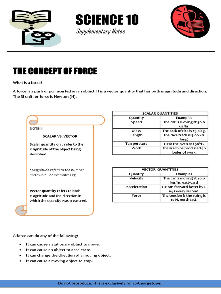 The Concept of Force (Science 10) | Download Free PDF | Force | Torque