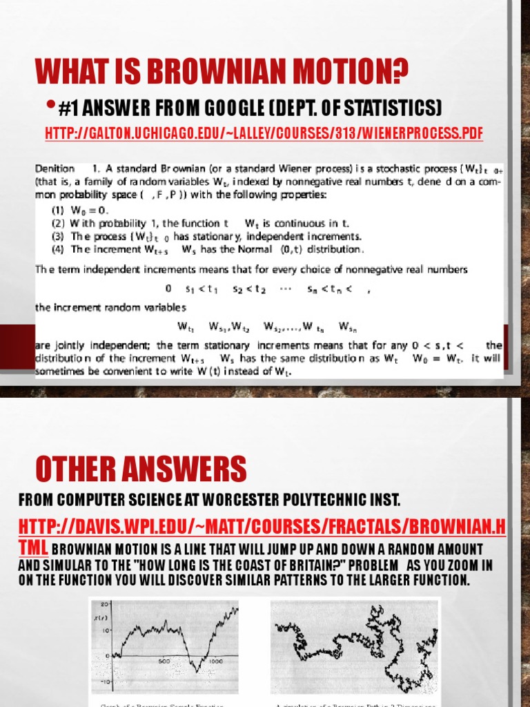What is Brownian Motion | PDF | Brownian Motion | Diffusion