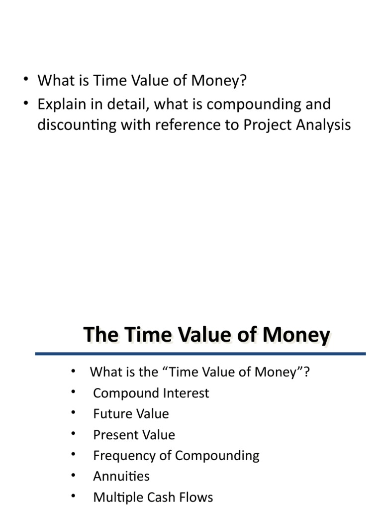 What Is Time Value of Money? - Explain in Detail, What Is Compounding and Discounting With ...
