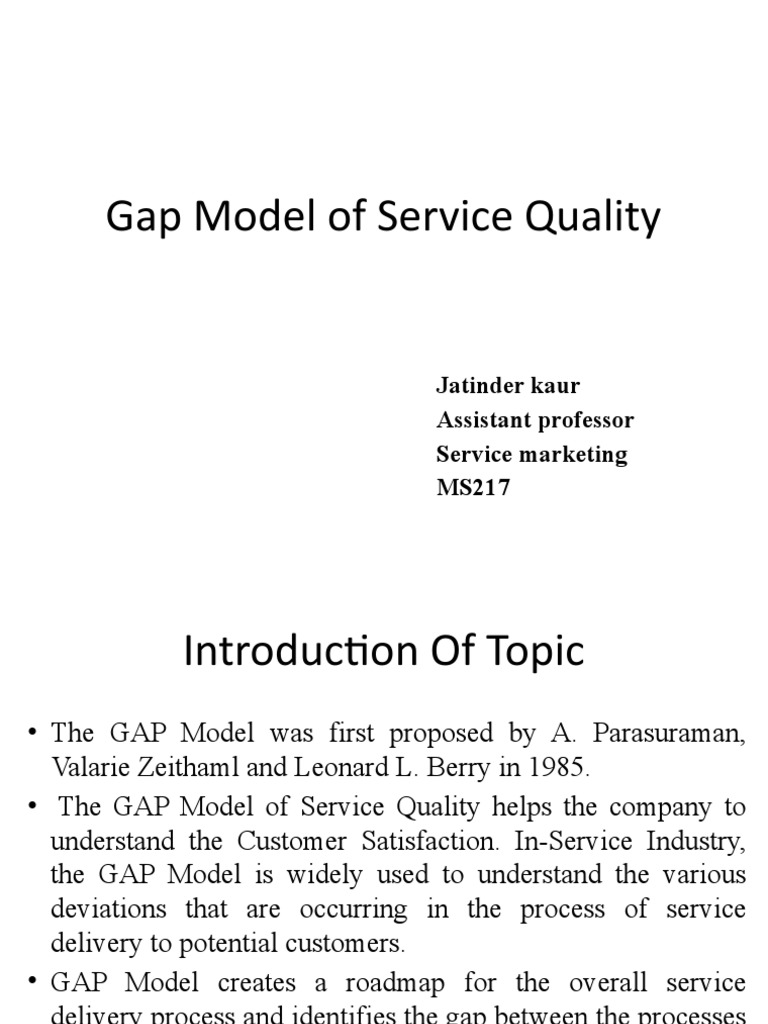 Understanding the GAP Model of Service Quality | PDF | Finance & Money ...