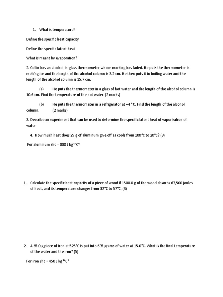 SHC | PDF | Latent Heat | Heat