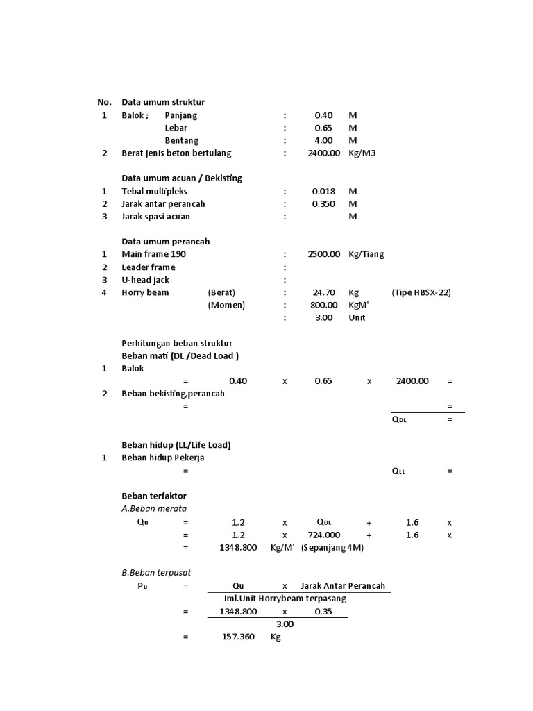Analisa Kekuatan Horry Beam | PDF
