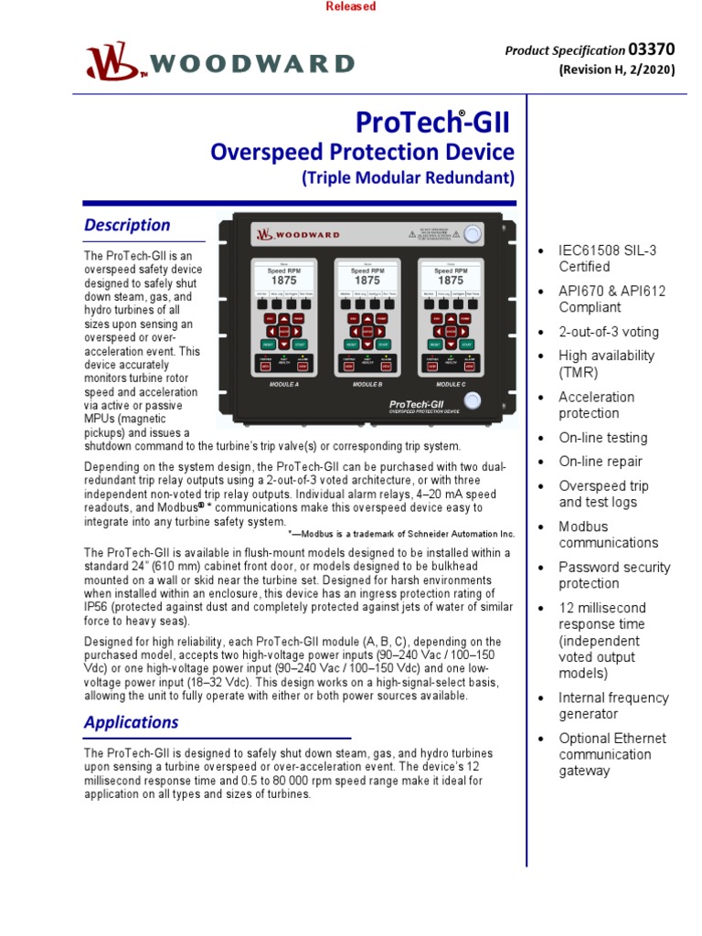 Protech Gii: Overspeed Protection Device | PDF | Electromagnetic ...