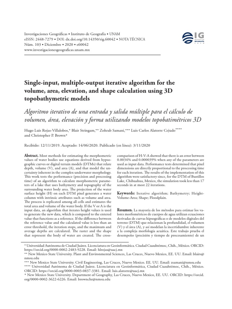 Single-Input, Multiple-Output Iterative Algorithm For The | PDF | Geographic Information System ...