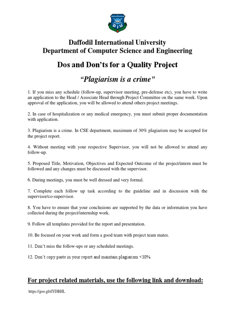 Do's - Dont's-Plagiarism | PDF | Business | Computers