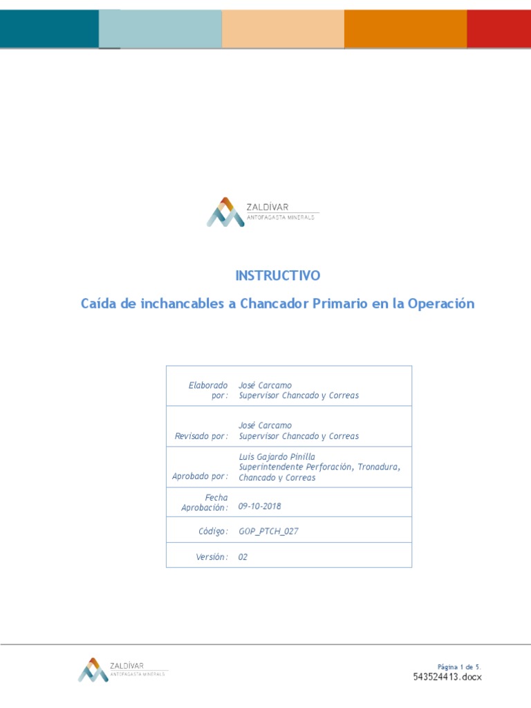 Manejo de Inchancables en Chancador | PDF