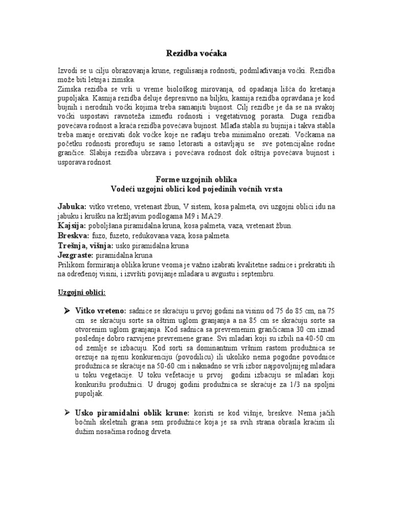 Rezidba Voćaka | PDF